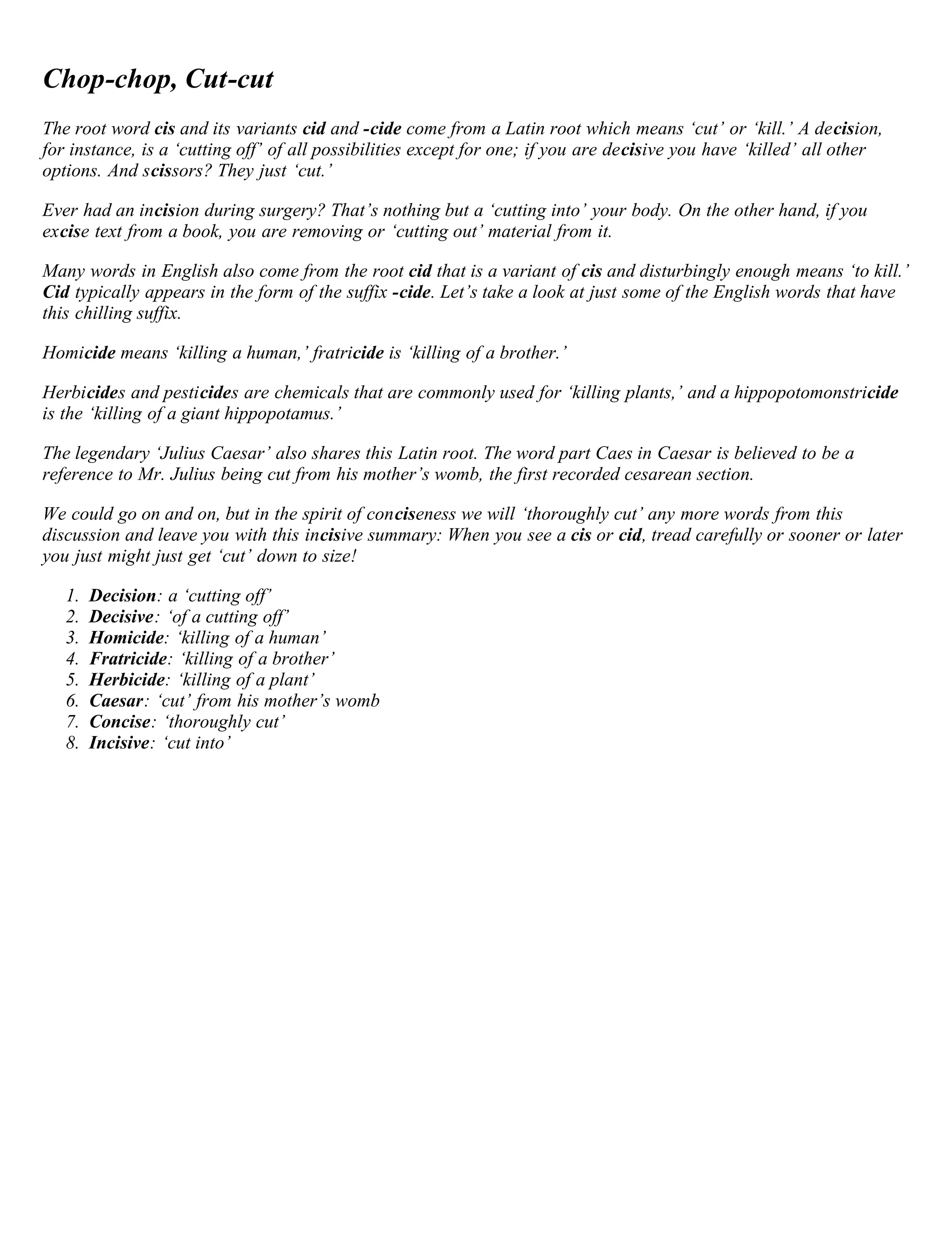 Membean word roots | PDF