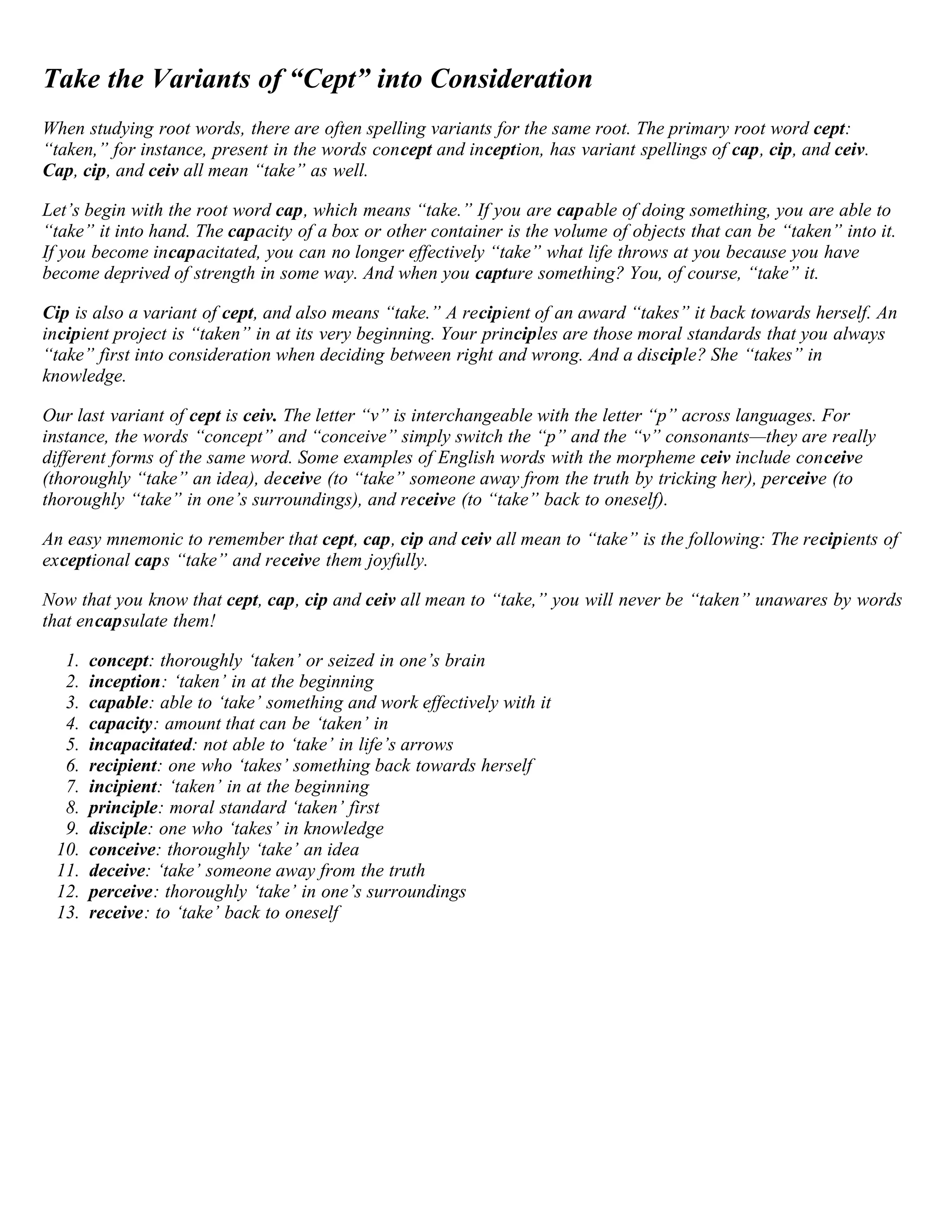 Membean word roots | PDF