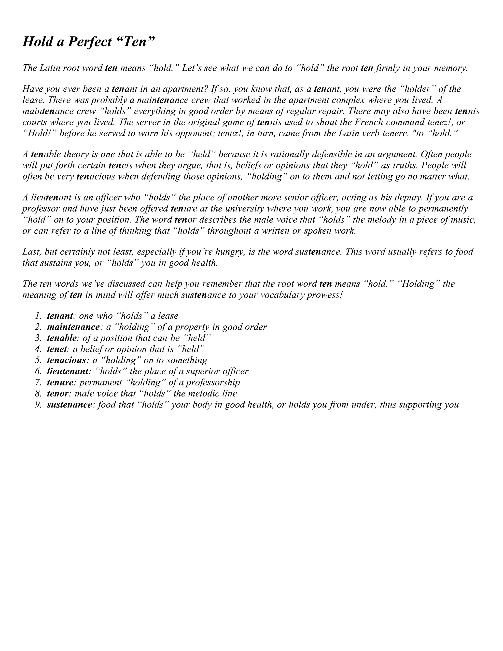 Membean word roots | PDF