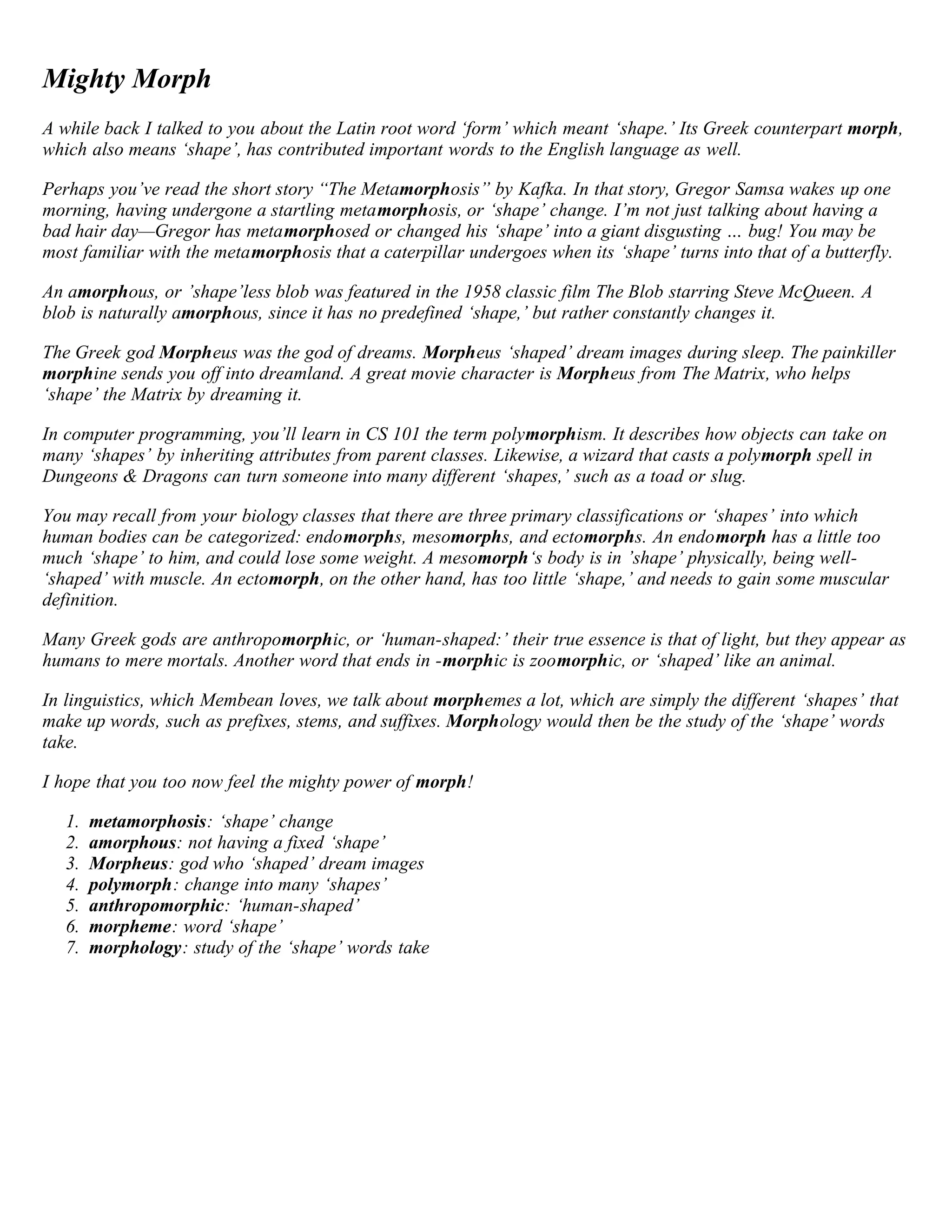 Membean word roots | PDF