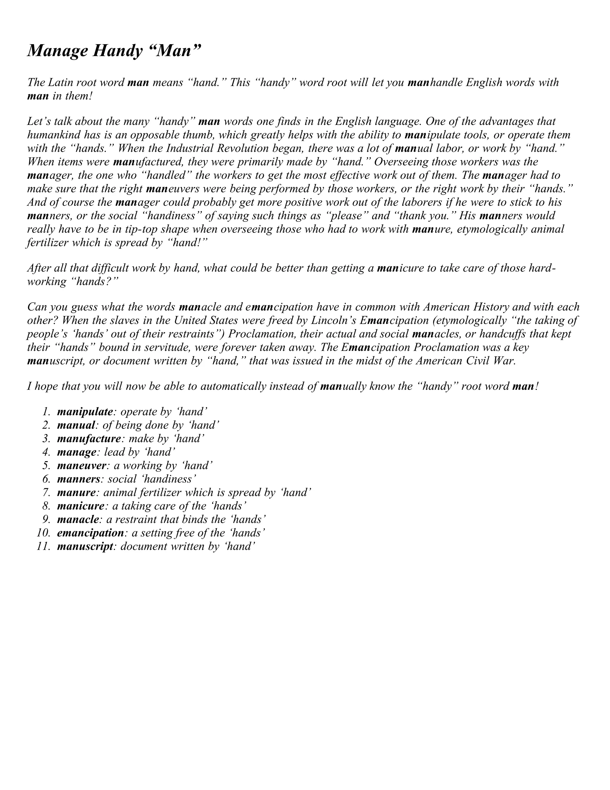 Membean word roots | PDF