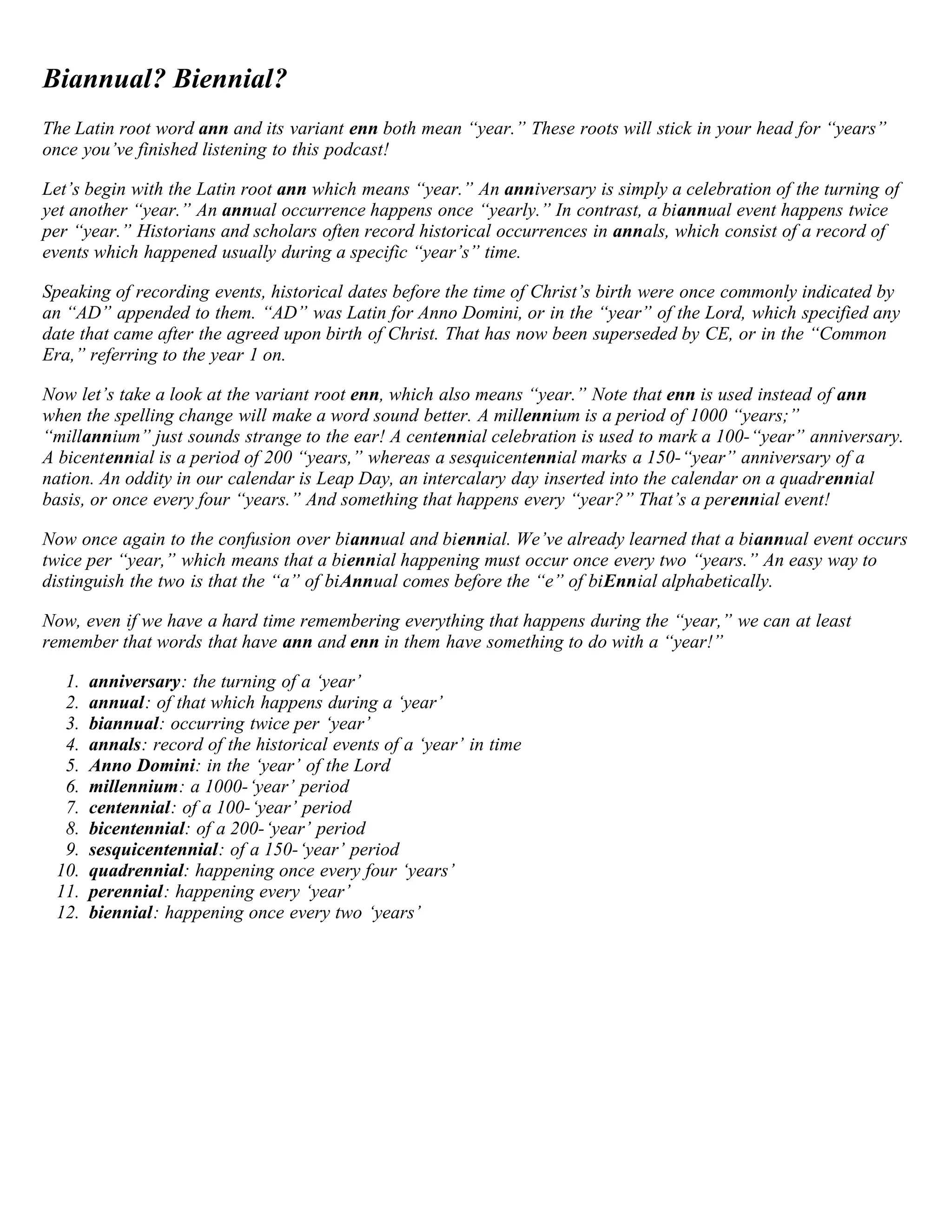 Membean word roots | PDF