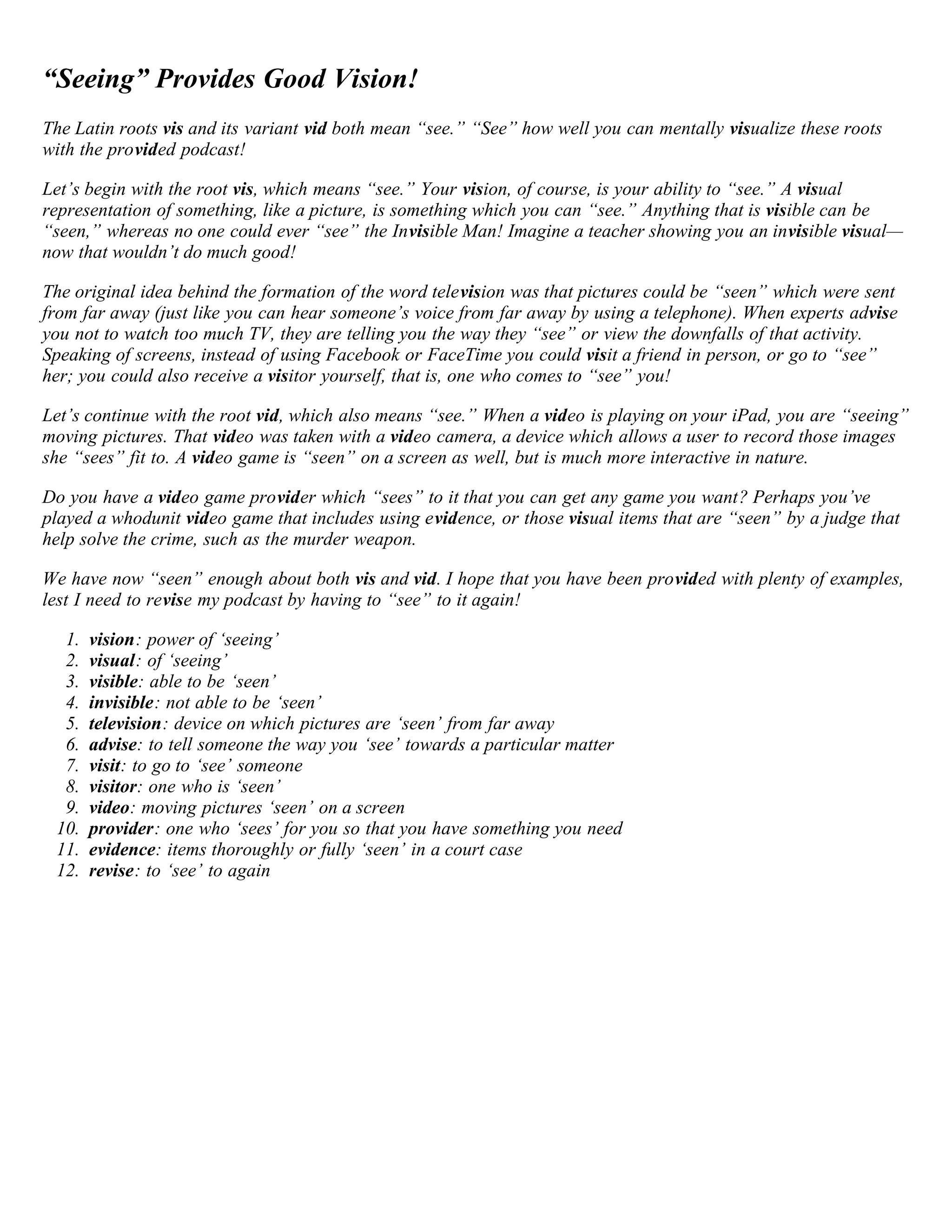 Membean word roots | PDF