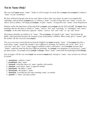 Membean word roots | PDF