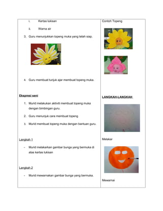 Membentuk dan membuat binaan topeng muka | DOC