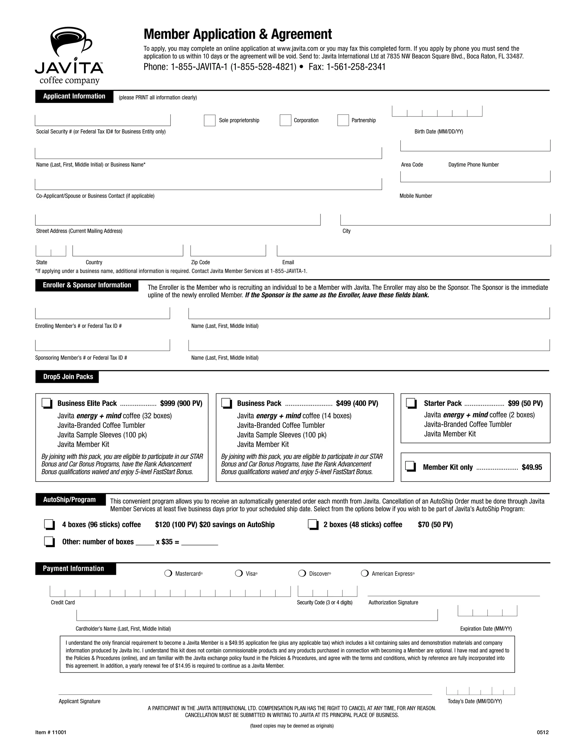 Member agreement form_us_en | PDF