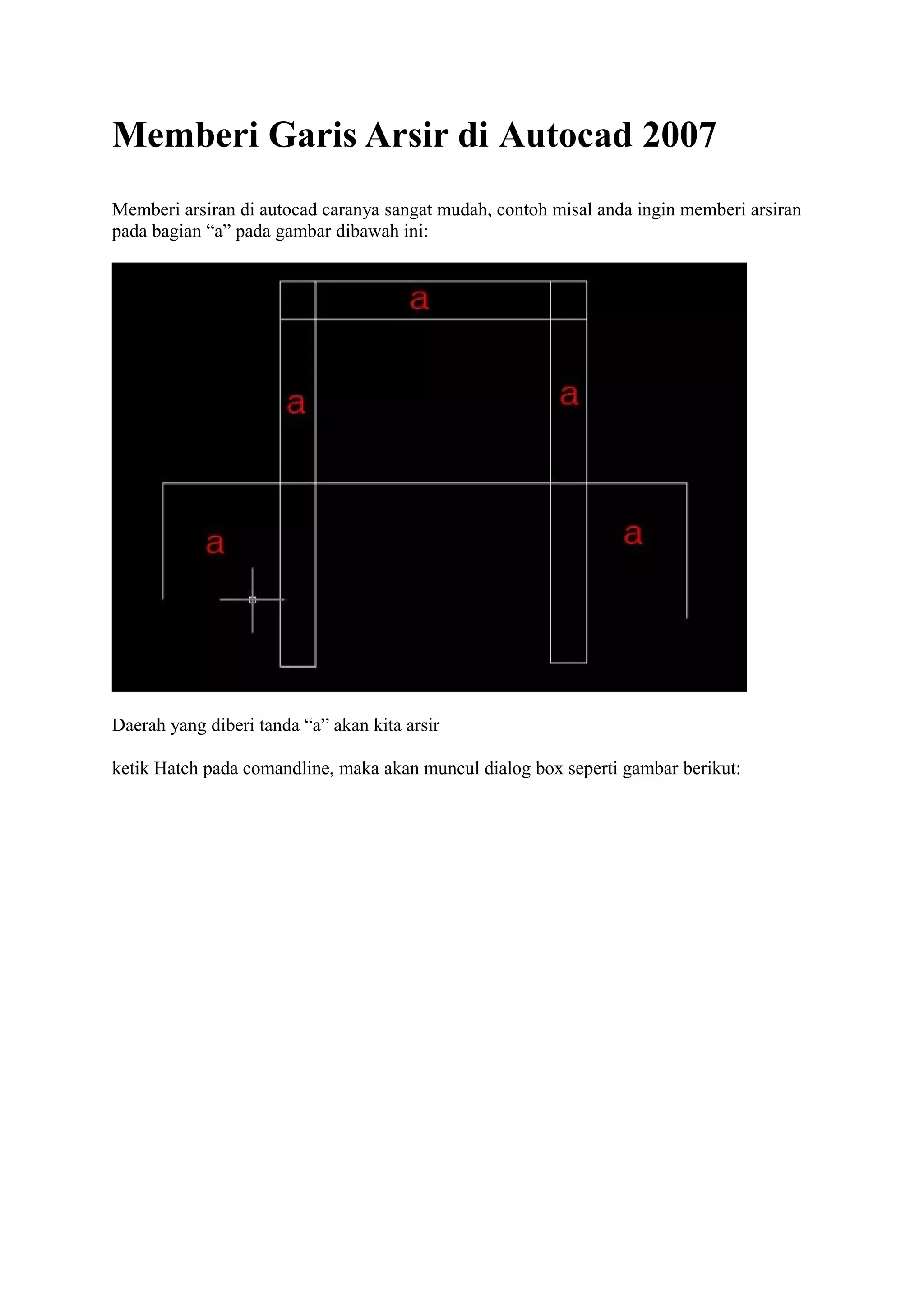 Memberi garis arsir di autocad 2007 | DOC