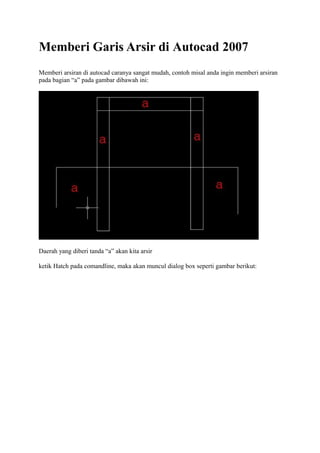 Memberi garis arsir di autocad 2007 | DOC