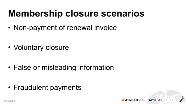 Membership closure management | PPT