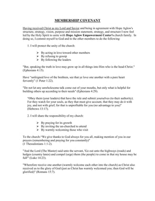 Membership Covenant | DOCX