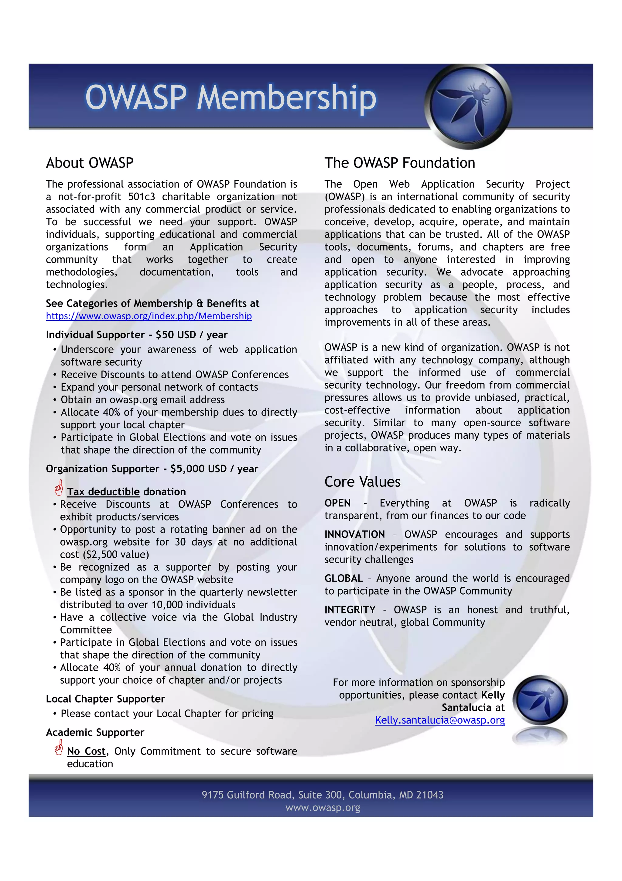 OWASP Membership Flyer | PDF