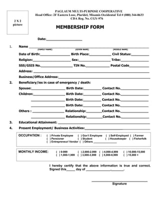 Membership Form | PDF