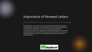 Membership Renewal Letter, Renewal Letter Sample | PPTX