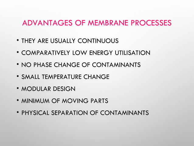 membrane process & different application in filtration | PPT