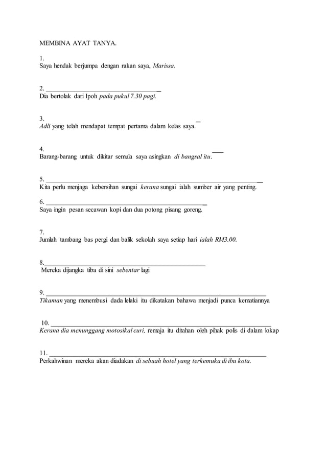 Membina ayat tanya | PDF