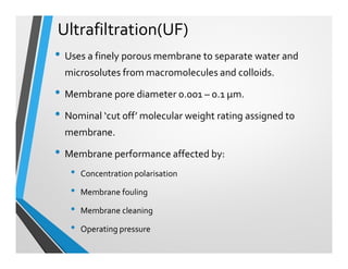 Membrane process & its different aspect | PDF
