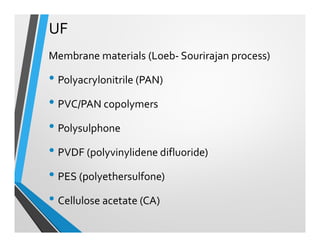 Membrane process & its different aspect | PDF