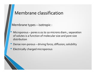 Membrane process & its different aspect | PDF