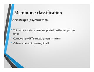Membrane process & its different aspect | PDF