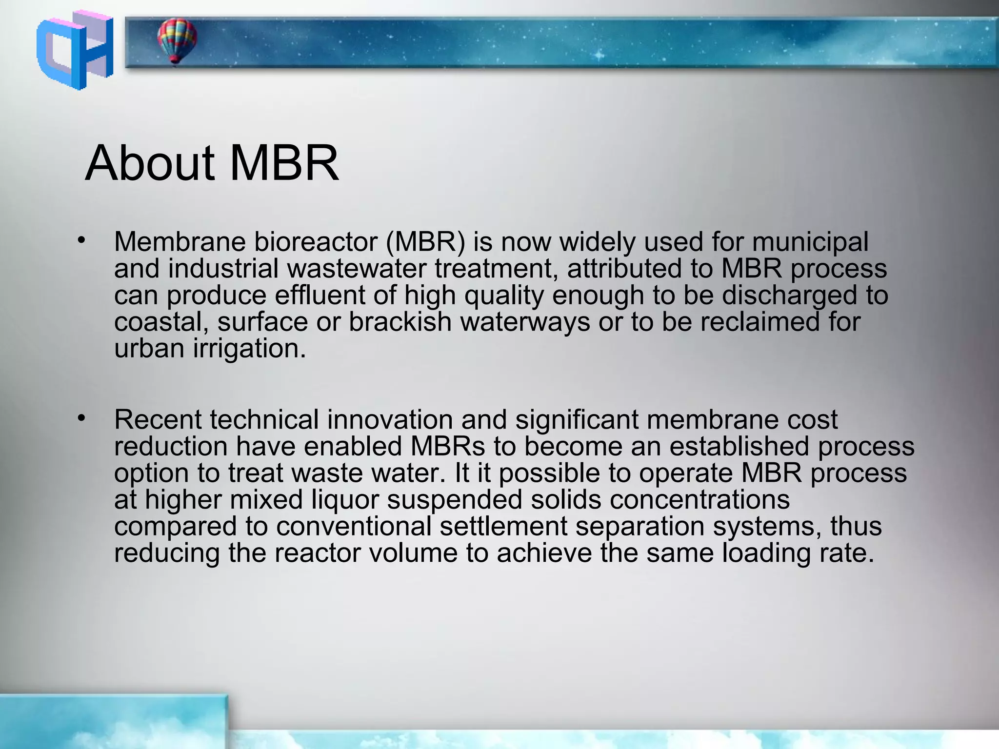 Membrane bioreactor (mbr) case study | PPT