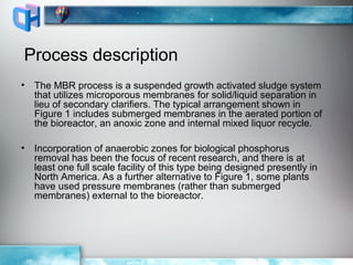 Membrane bioreactor (mbr) case study | PPT