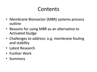 Membrane Bioreactor Technology | PPTX