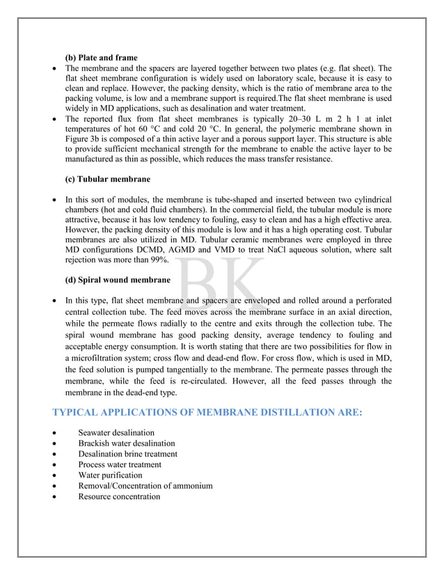 Membrane distillation_BK | PDF