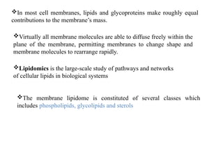 Membrane lipidomics presentation submitted by Yenkokpam Supriya | PPTX