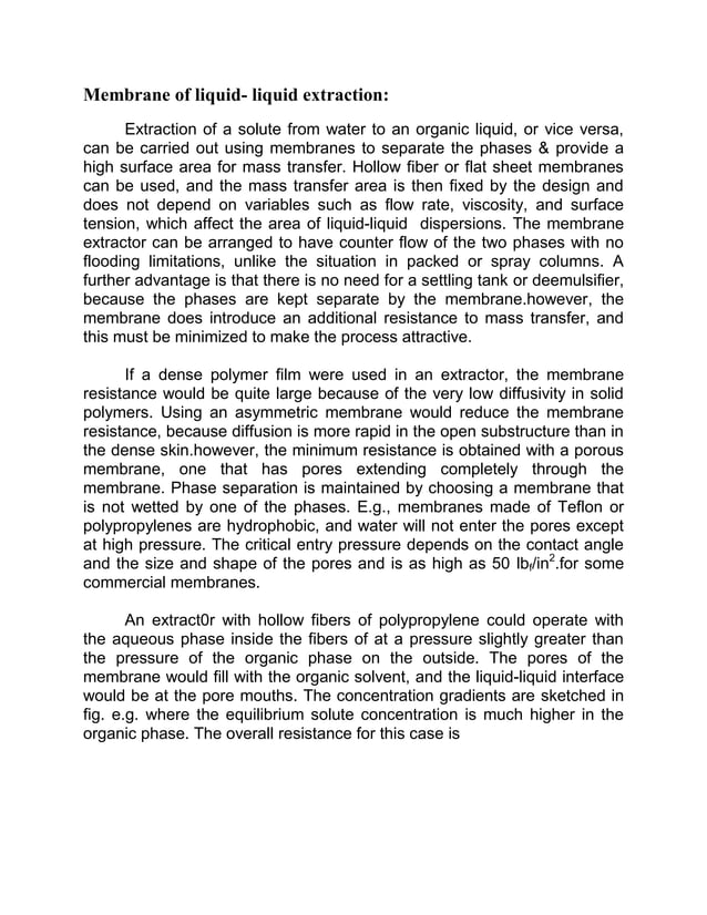 Membrane liquid liquid extraction | PDF