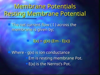 MEMBRANE POTENTIAL definition and clarificationppt | PPT