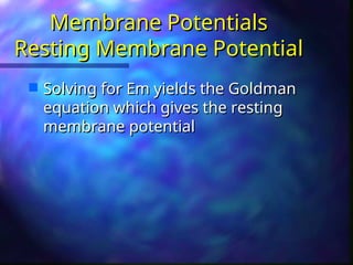 MEMBRANE POTENTIAL definition and clarificationppt | PPT