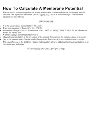 Membrane potentials | PDF