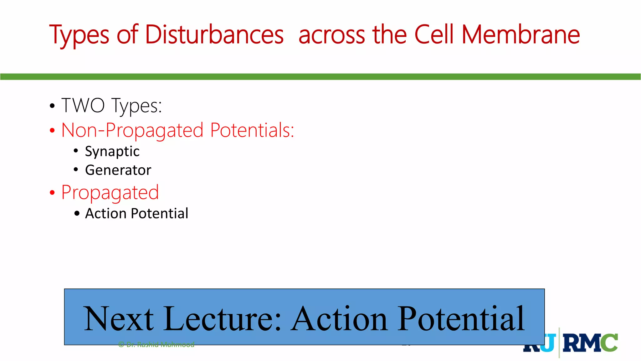 Membrane potentials & Resting Membrane Potential (RMP) | PPTX