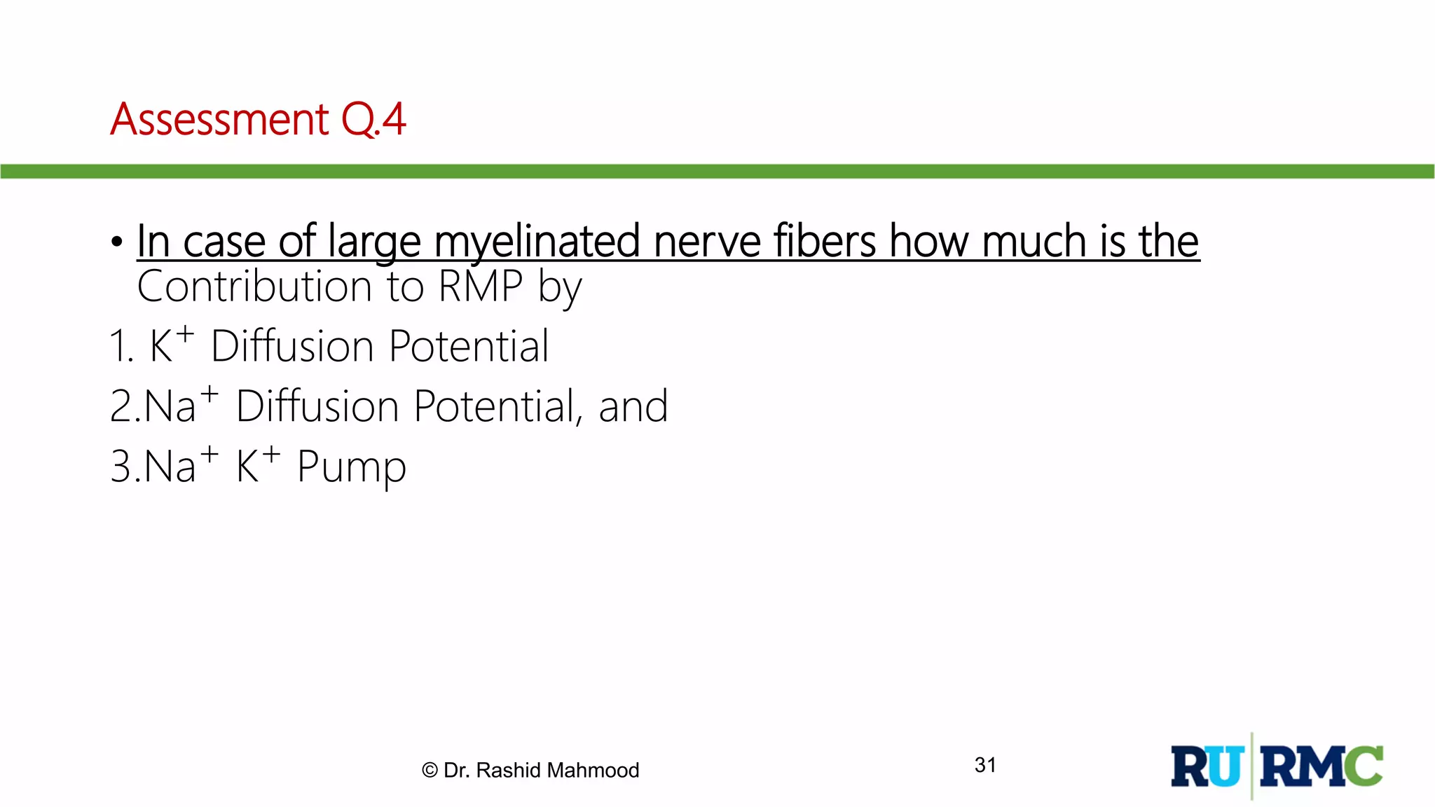 Membrane potentials & Resting Membrane Potential (RMP) | PPTX