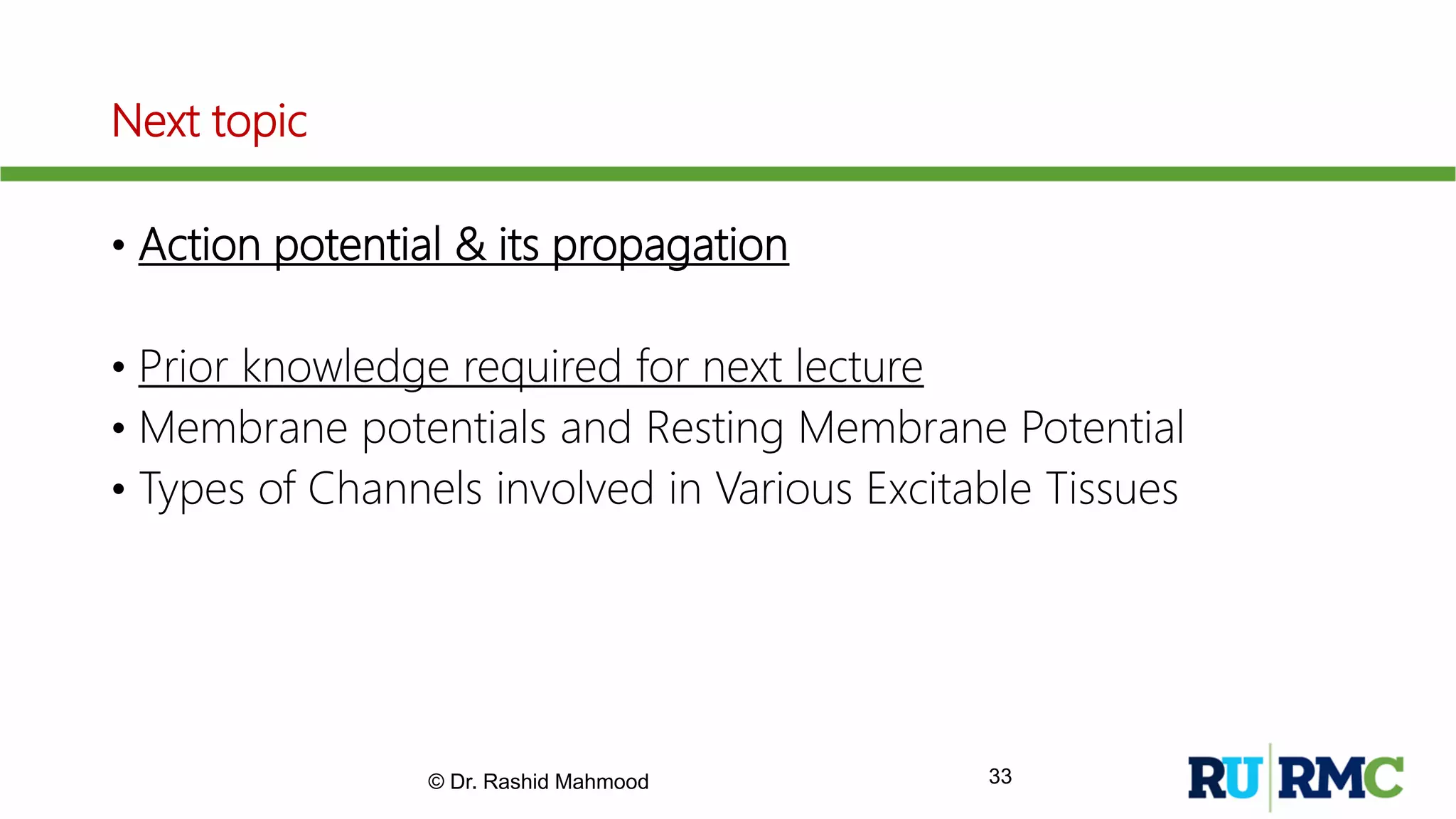 Membrane potentials & Resting Membrane Potential (RMP) | PPTX