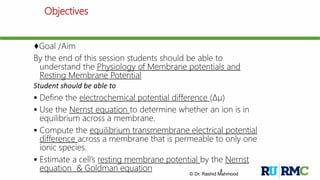 Membrane potentials & Resting Membrane Potential (RMP) | PPTX