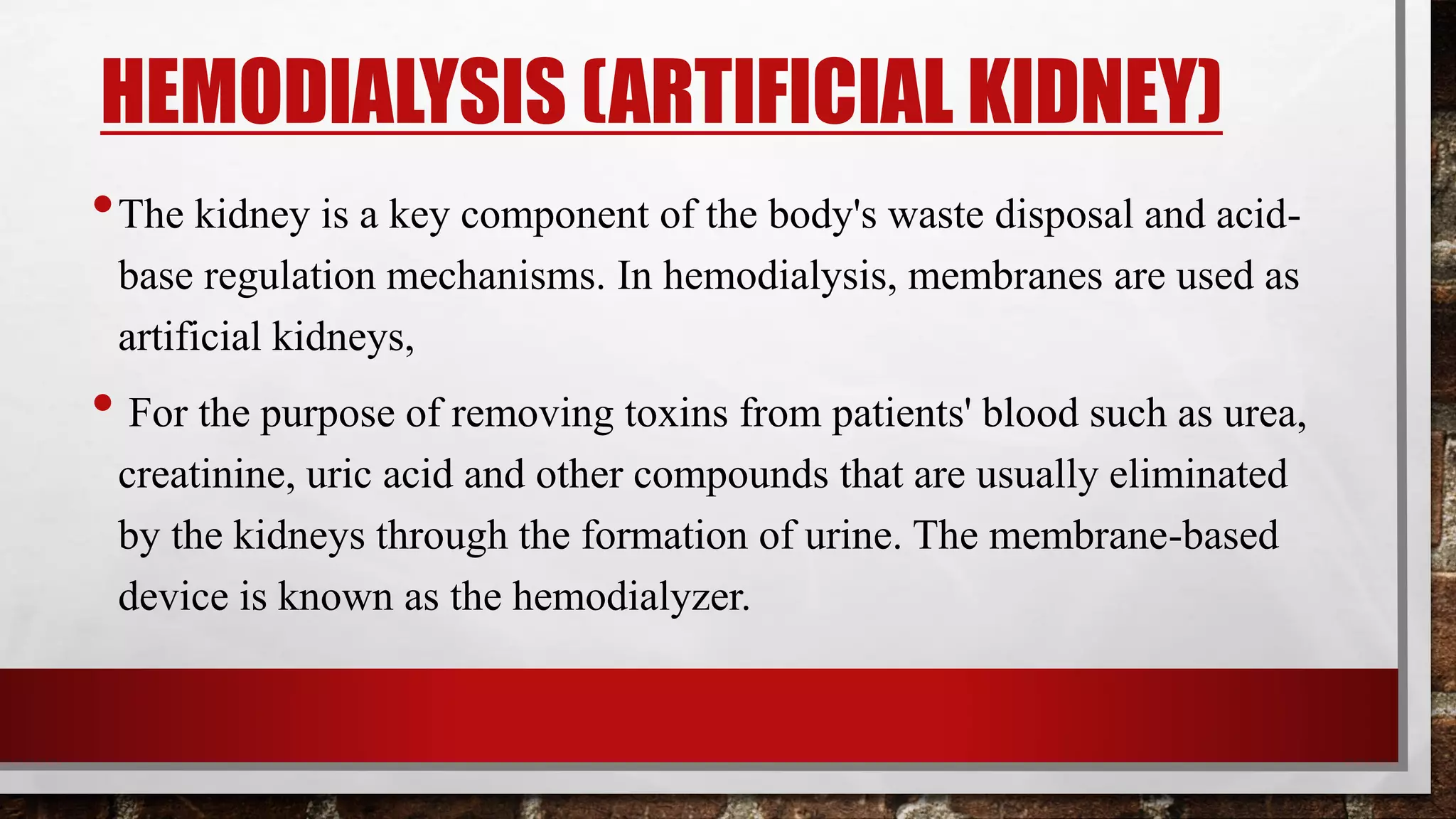 Membrane processes in medical field | PDF