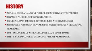 Membrane processes in medical field | PDF