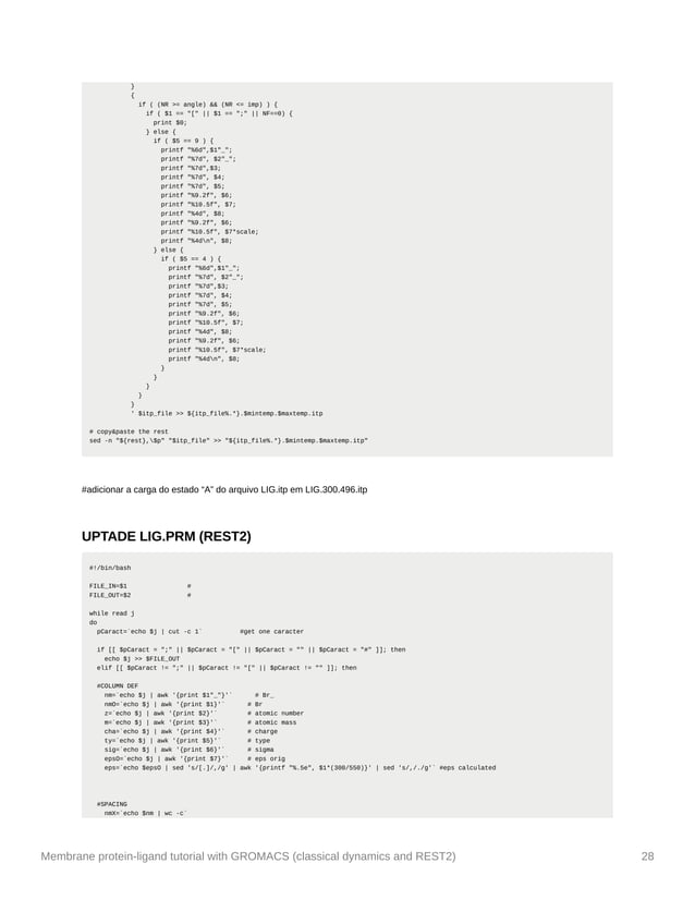 Membrane protein-ligand tutorial with GROMACS.pdf | Chemistry | Science