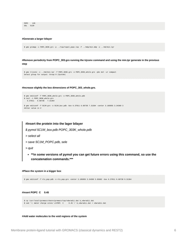 Membrane protein-ligand tutorial with GROMACS.pdf | Chemistry | Science