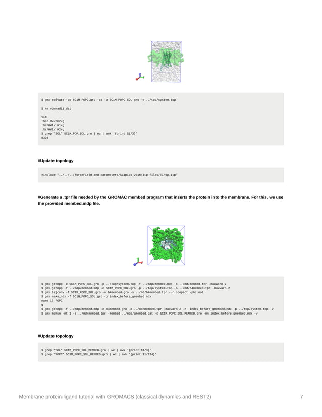 Membrane protein-ligand tutorial with GROMACS.pdf | Chemistry | Science