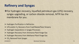Membrane separation | PPTX