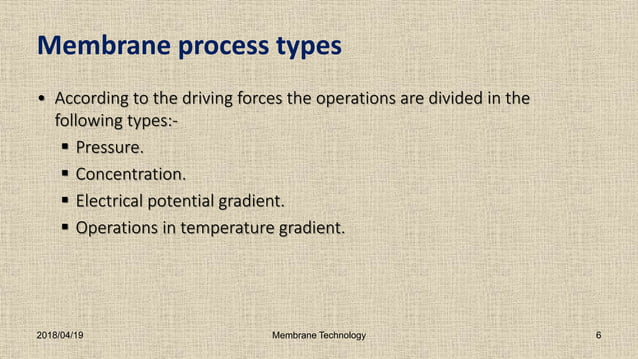 Membrane separation | PPTX | Chemistry | Science