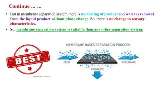 membrane separation technique in food science | PDF