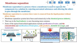 membrane separation technique in food science | PDF