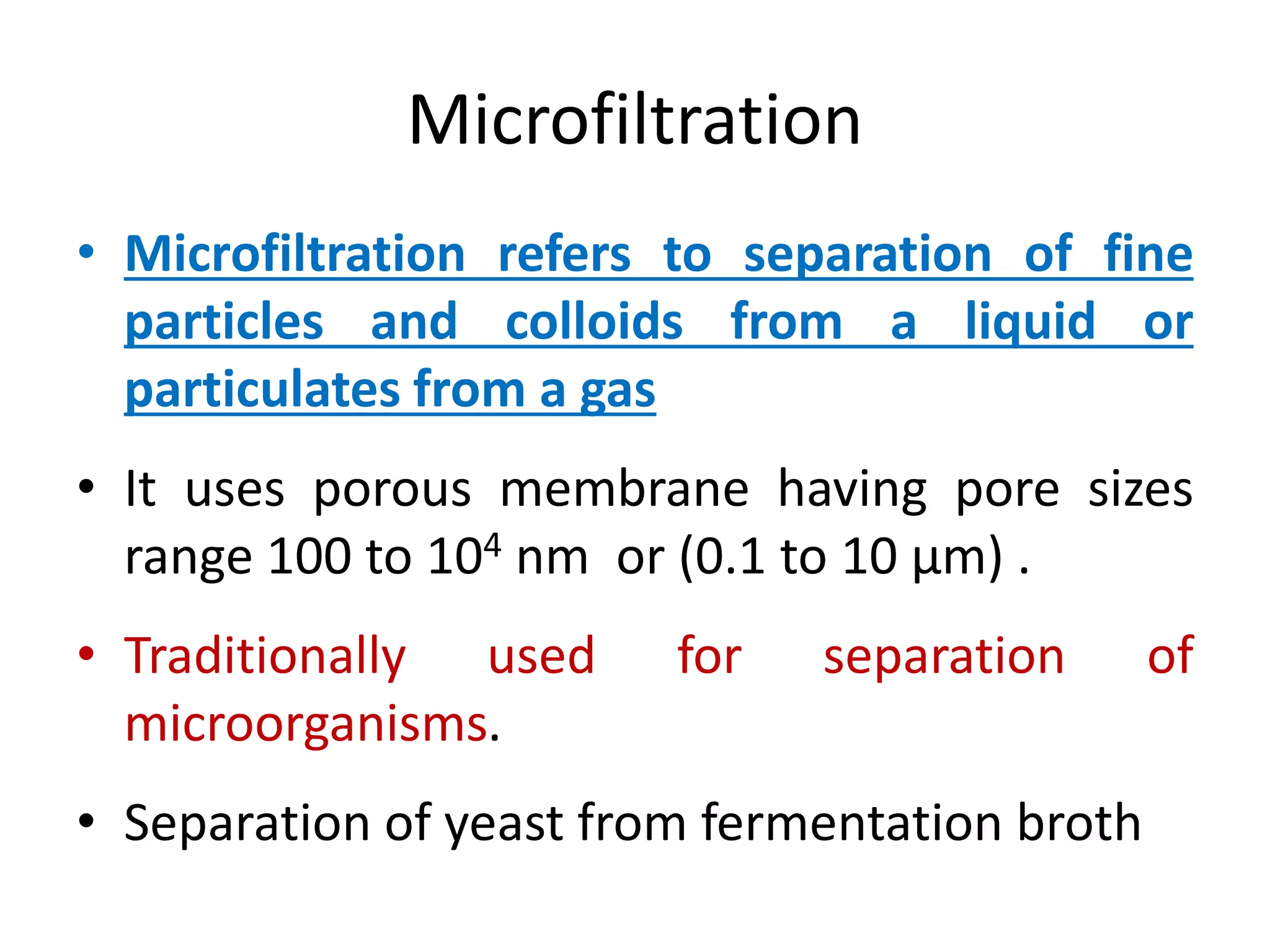 Membrane separation process | PPTX