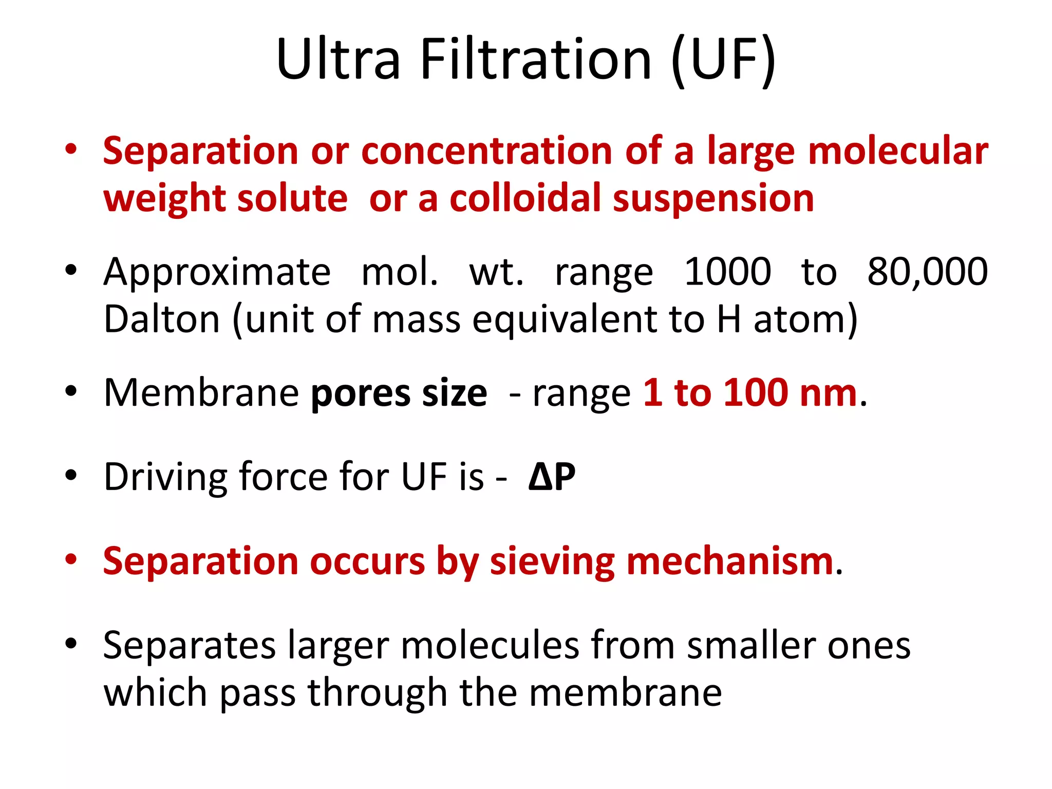 Membrane separation process | PPTX