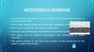 Membrane separation process | PPTX | Chemistry | Science
