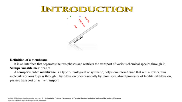 Membrane separation processes | PPTX