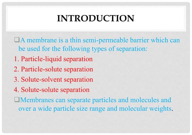 Membrane separation technology | PPTX